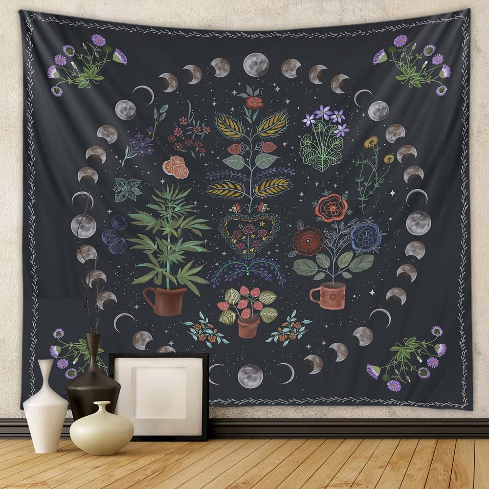 Botanical Moon Tapestry - Boho Tapestry - Tapestry Girls