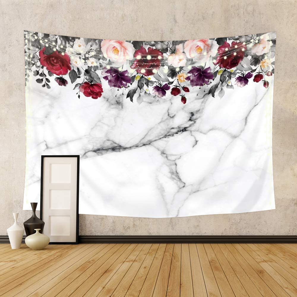 Floral Tapestry - Marble Tapestry - Tapestry Girls