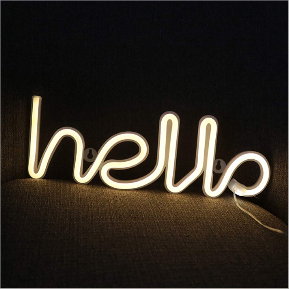 Neon Hello for Room - Neon Light for Bedroom | Tapestry Girls