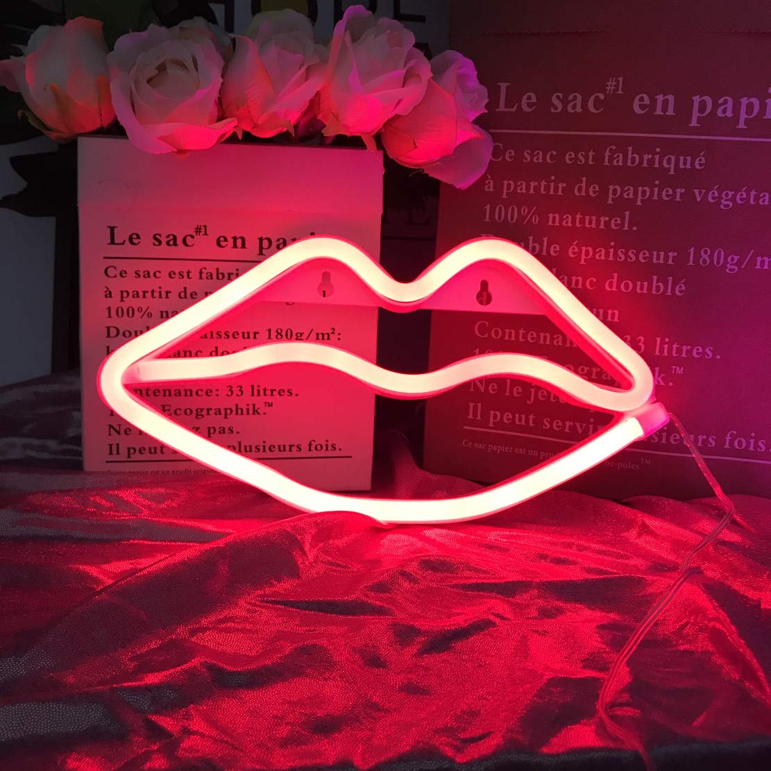 Red Neon Lips - Neon Lips Sign | Tapestry Girls